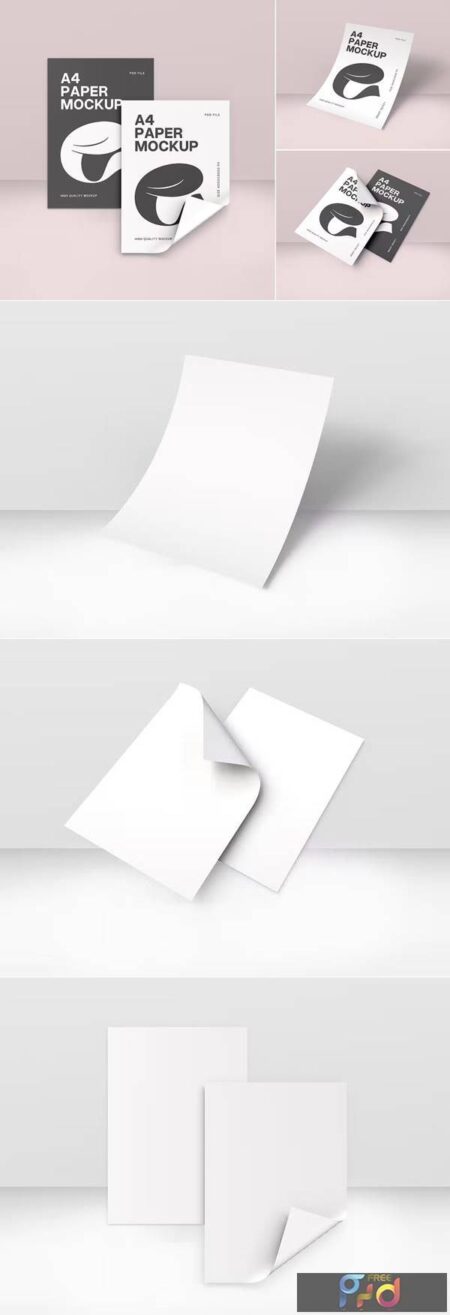 Corporate A4 Paper Stationery Psd Mockup Set ZSC3N5J - FreePSDvn