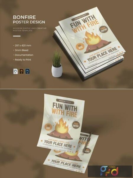 Bonfire - Poster EJE9F3H - FreePSDvn