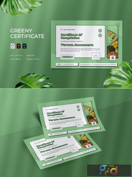 Greeny - Certificate 9UVL8TM - FreePSDvn