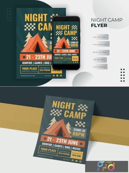 Night Camp - Flyer LXQWCFS - FreePSDvn