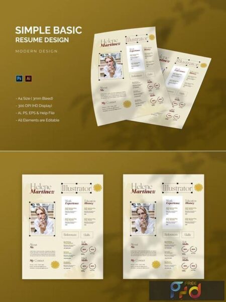 Simple Basic - Resume Template 6RS643N - FreePSDvn