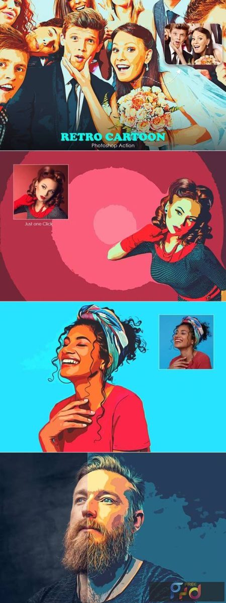 Retro Cartoon action HNFY257 - FreePSDvn