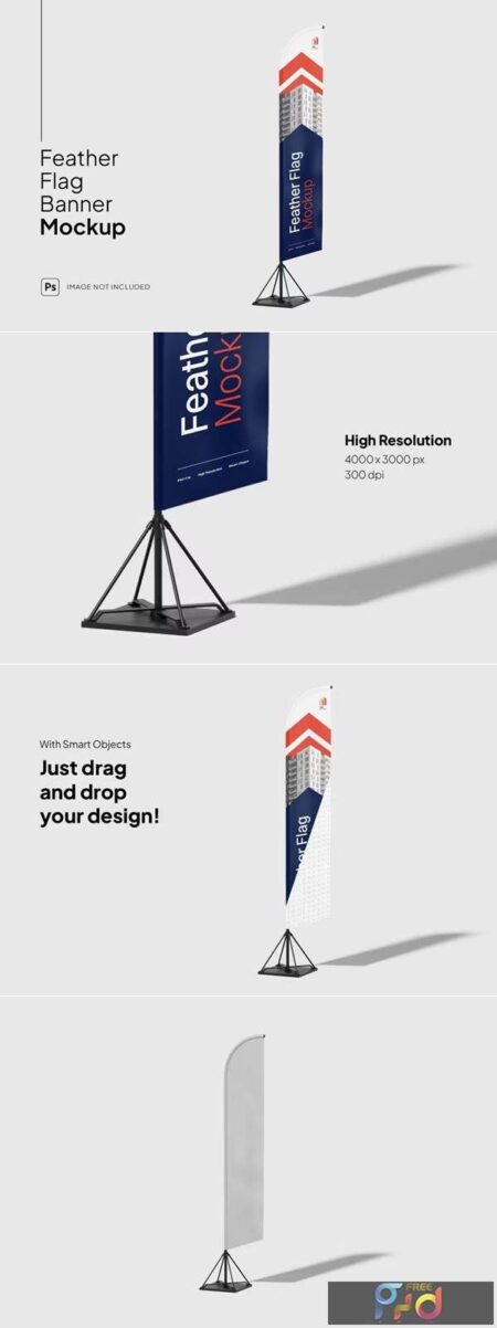 Flag Banner Mockup A3AE6KL - FreePSDvn