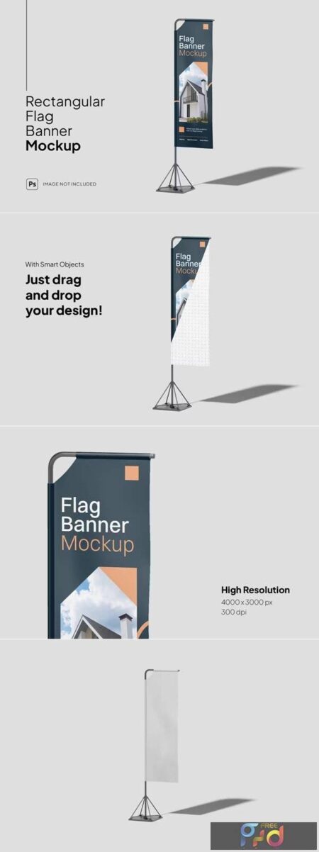 Flag Banner Mockup H5STZM3 - FreePSDvn