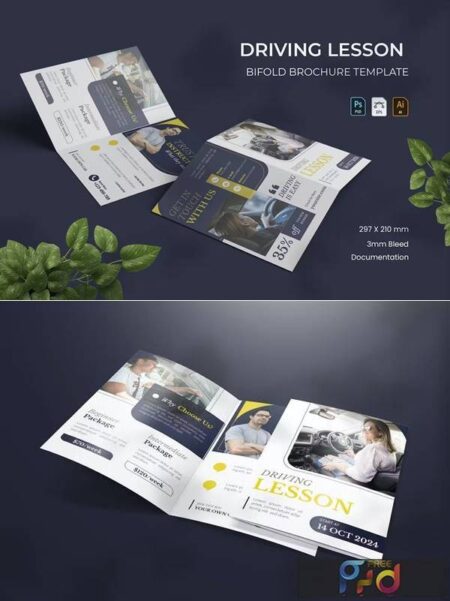 Driving Lesson - Bifold Brochure AWE2U9N - FreePSDvn