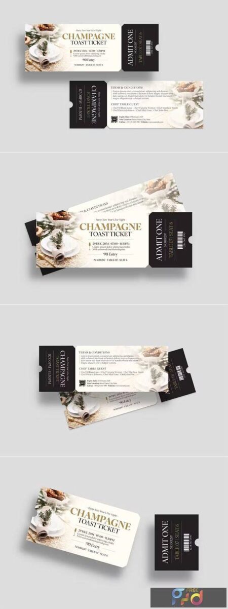 NYE Dinner Ticket Template GV829KR - FreePSDvn